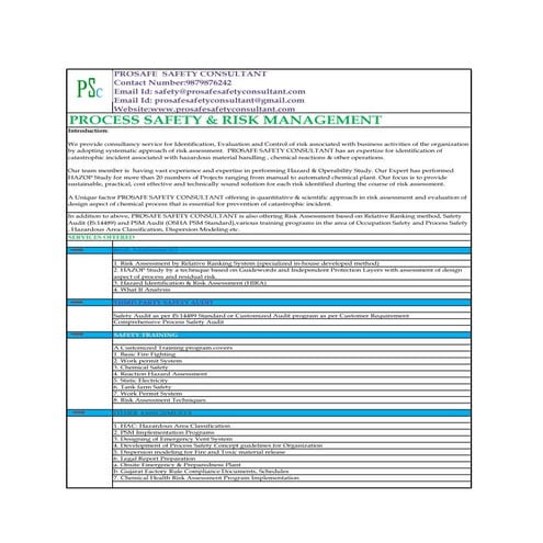 PROSAFE SAFETY CONSULTANT | PDF