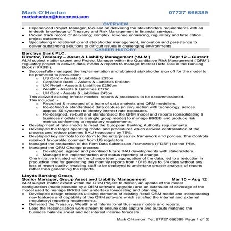 CV MOH 6th Dec 2016 | DOC | Business Banking & Finance | Business