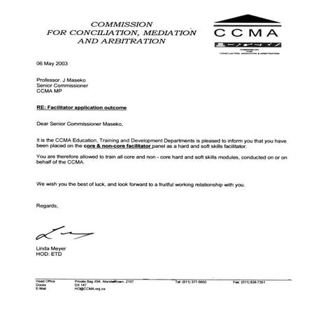CCMA Trainer Appointment | PDF