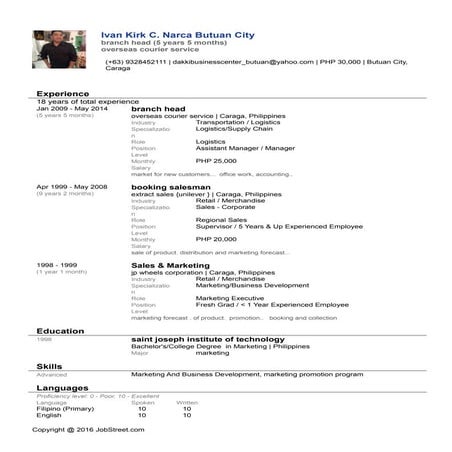 Ivan Kirk C. Narca Butuan City RESUME | RTF