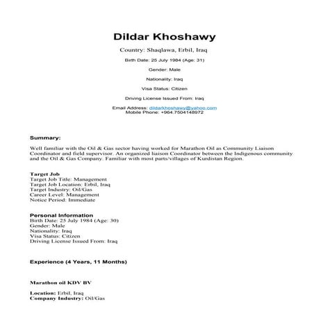 DIldar Khoshawy (CV1) | DOC
