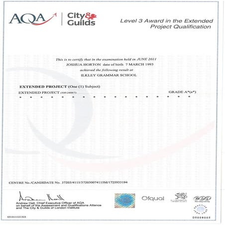 A Level Certificates | PDF