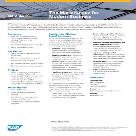 SAP Ariba Corporate Fact Sheet | PDF