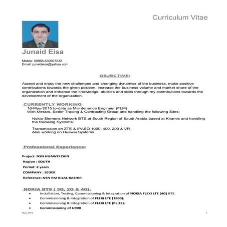 Junaid Eisa CV-May2016 | PDF