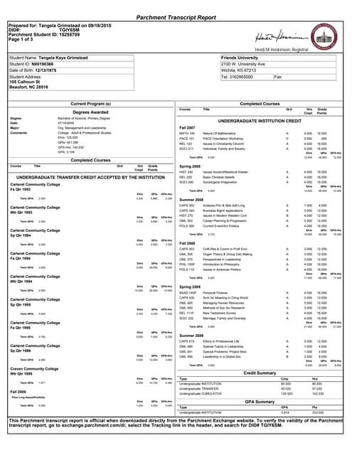 AU Transcripts | PPT