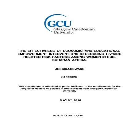 Msc Public Health Dissertation | DOCX