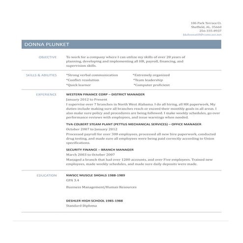 Mary Denise Gray Resume | PDF