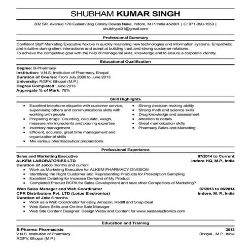 Shubham Kumar Singh Resume (1) | PDF