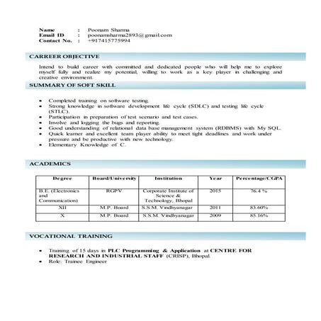 poonam resume doc. 1 | DOCX