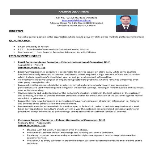 Kamran Ullah Khan CV (1) | DOC
