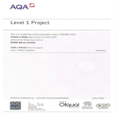 GCSE Certificates | DOCX