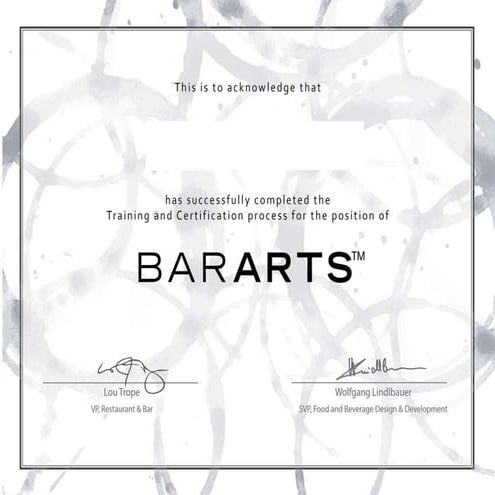 Bar Arts Certificate | PDF