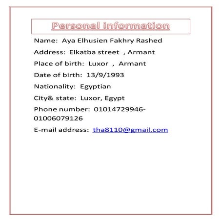 Personal information1 | PDF