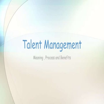 Talent Management | PPTX | Business Administration | Business