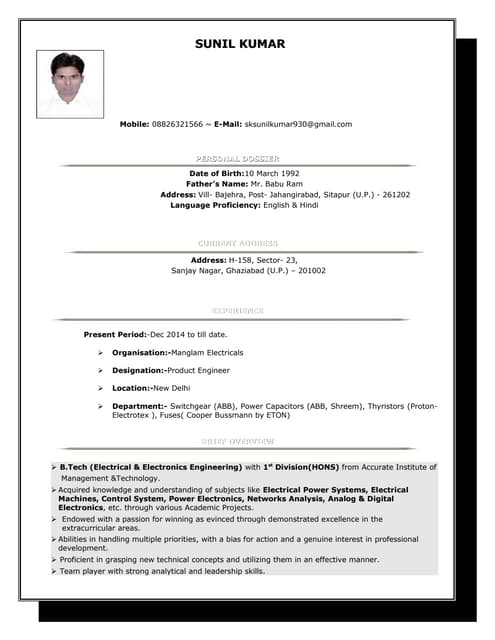 Cv of B.K.Moharathy 15 | DOC