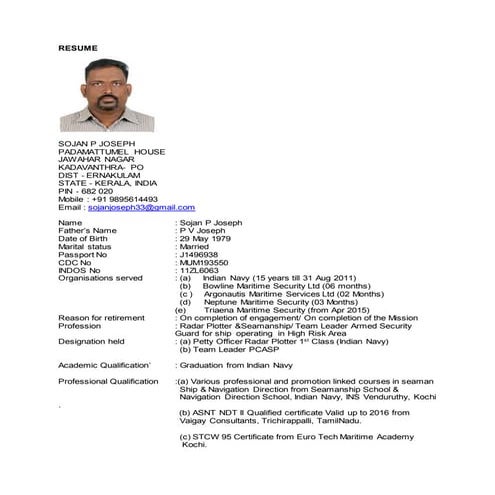 Resume Sojan | DOCX