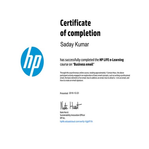 HP LIFE e-Learning Business email | PDF