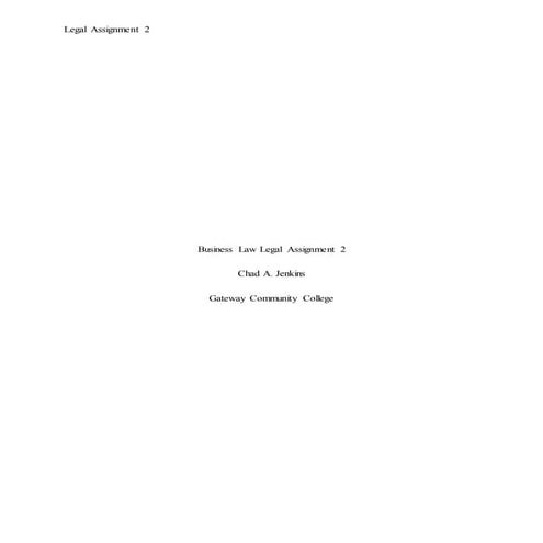 Legal Writing Assignment 2 | DOCX