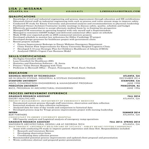 Resume-Missana-April-2015 | PDF | Civil Engineering Industry | Industries
