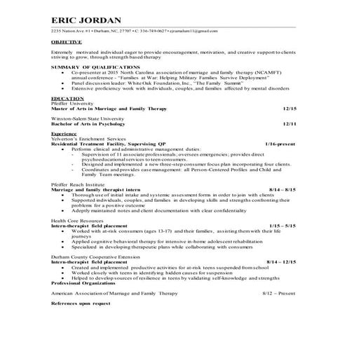 Resume MFT May 2016 | DOCX
