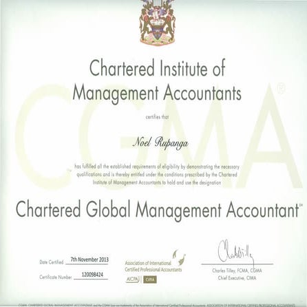 CGMA Certificate | PDF