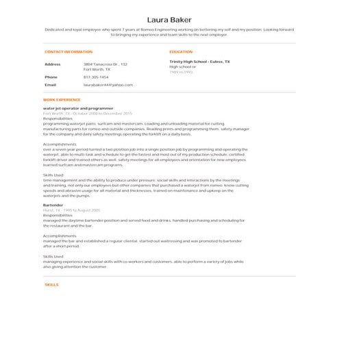 Laura Baker Resume | PDF