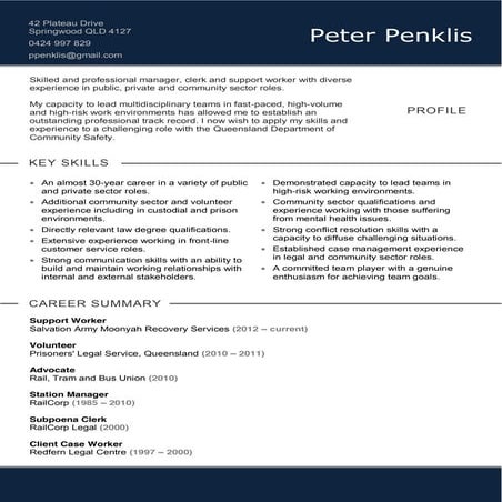Penklis, Peter - Resume - July 2014 | PDF