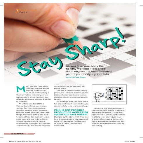 MHTJUL15_pg60-61_Body-Best-Stay Sharp | PDF | Brain and Nervous System ...