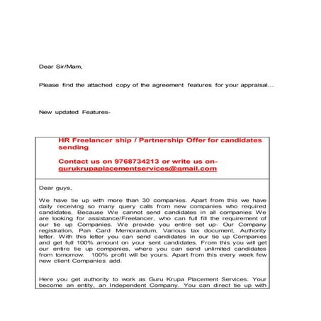 Franchisee features | DOCX