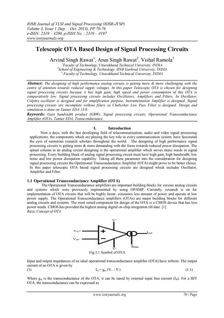 DESIGN AND IMPLEMENTATION OF CURRENT MIRROR SYMMETRICAL OPERATIONAL ...