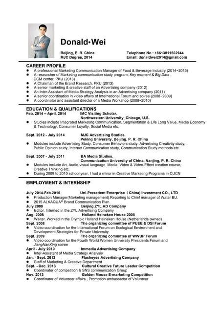 1-Page CV | PPT