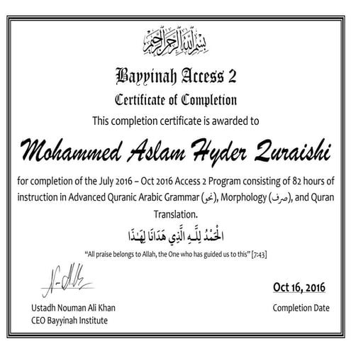 Access2_Oct2016_Certificate - Mohammed Aslam Hyder Quraishi | PPT