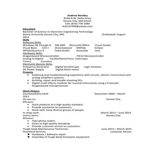 Resume March 2015 | PDF