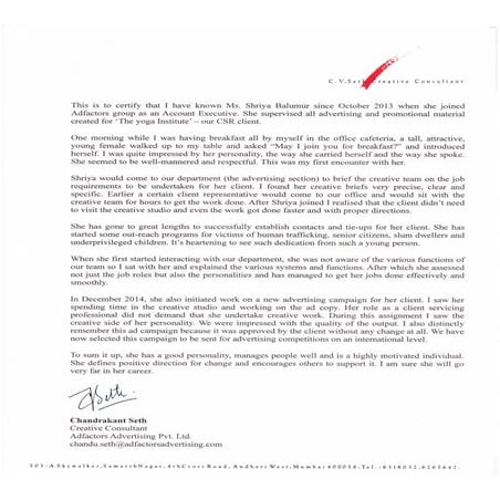 LOR_Mr Seth_Adfactors Advt-1 | PDF