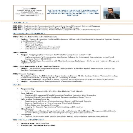 CV Amine Semma | PDF