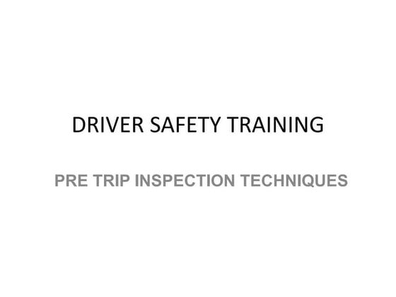 Pre-Trip Auto Inspection | PDF