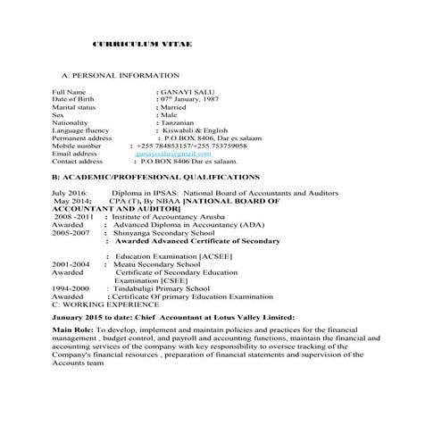 GANAYI SALU {CV} | DOC