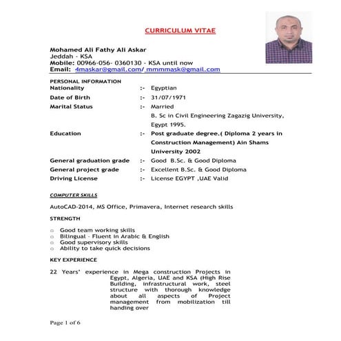 CV_M ASKAR 2017 | PDF