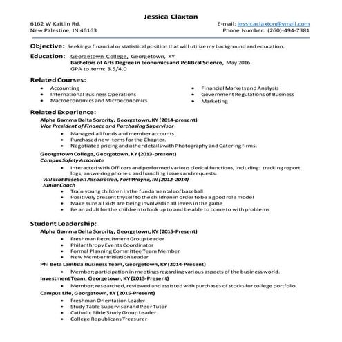 Jessica Claxton Resume | PDF