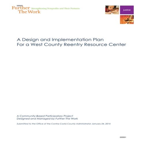 Reentry Resource Center Design and Implementation Plan 2014 | PDF