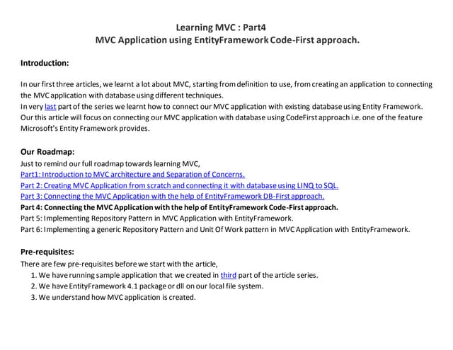 Mvc Application Using Entityframework Code First Approach Part4 Ppt