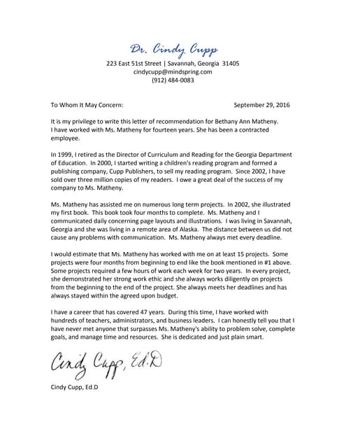 letter of rec Mattison Maselli | PDF