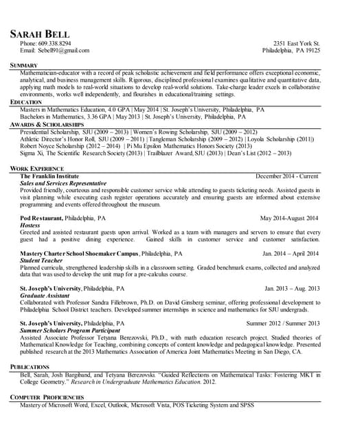 Sarah Bell_Resume FINAL 2016 | DOCX