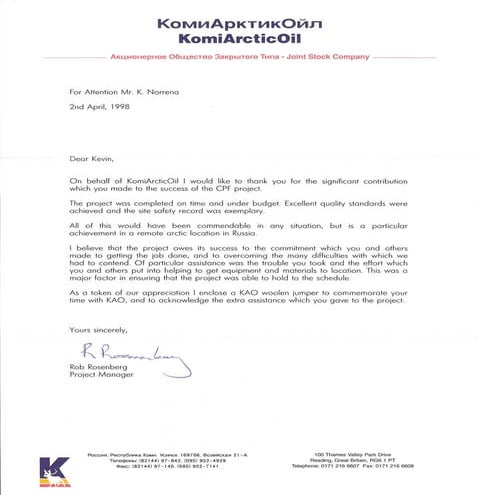 Komi Arctic Oil Letter | PDF