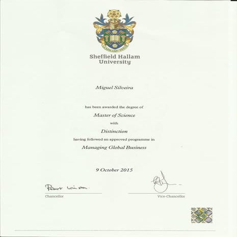 MSc Certificate 0001 | PDF