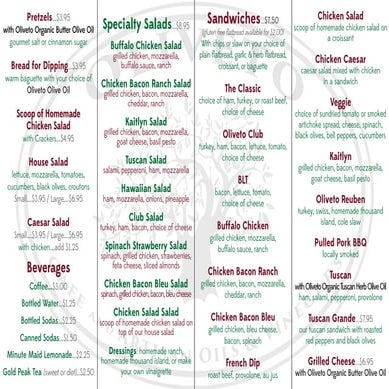Oliveto Cafe Menu (2015) | PDF