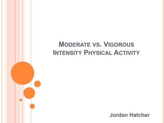 Moderate and Vigorous Physical Activities . | PPTX