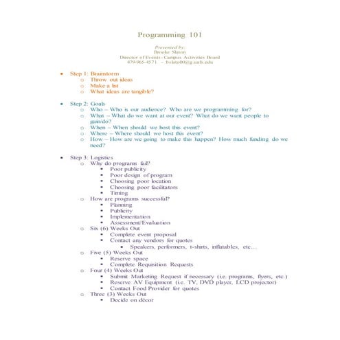Programming 101 Handout 10.2.09 (1) | PDF