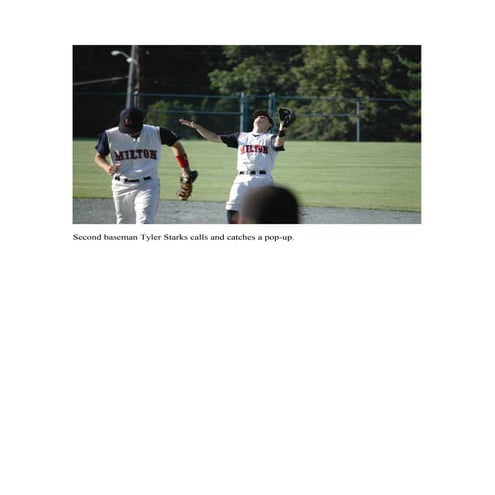 Second baseman Tyler Starks calls and catches a pop-up | DOC | Baseball ...