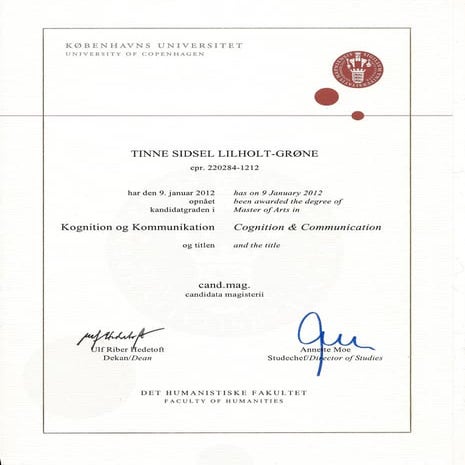 Diploma University of Copenhagen | PDF